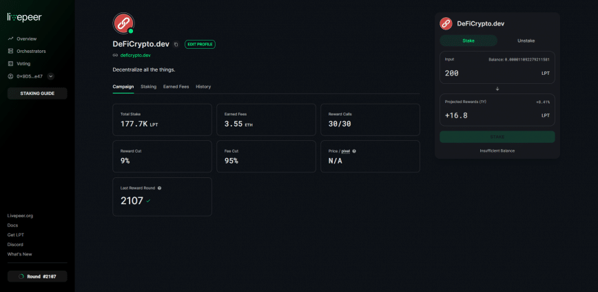 Livepeer Staking Guide - How to Stake LPT - DeFiCrypto.dev Livepeer Staking Guide - How to Stake LPT - DeFiCrypto.dev